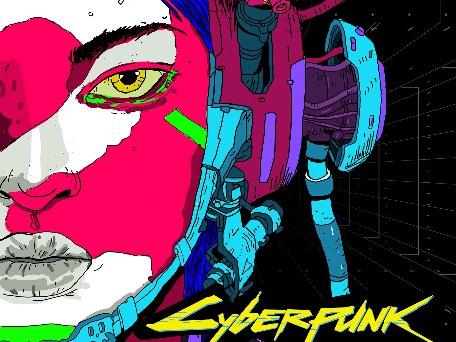 Album Cover Illustration_Cyberpunk by vishnu R K on Dribbble