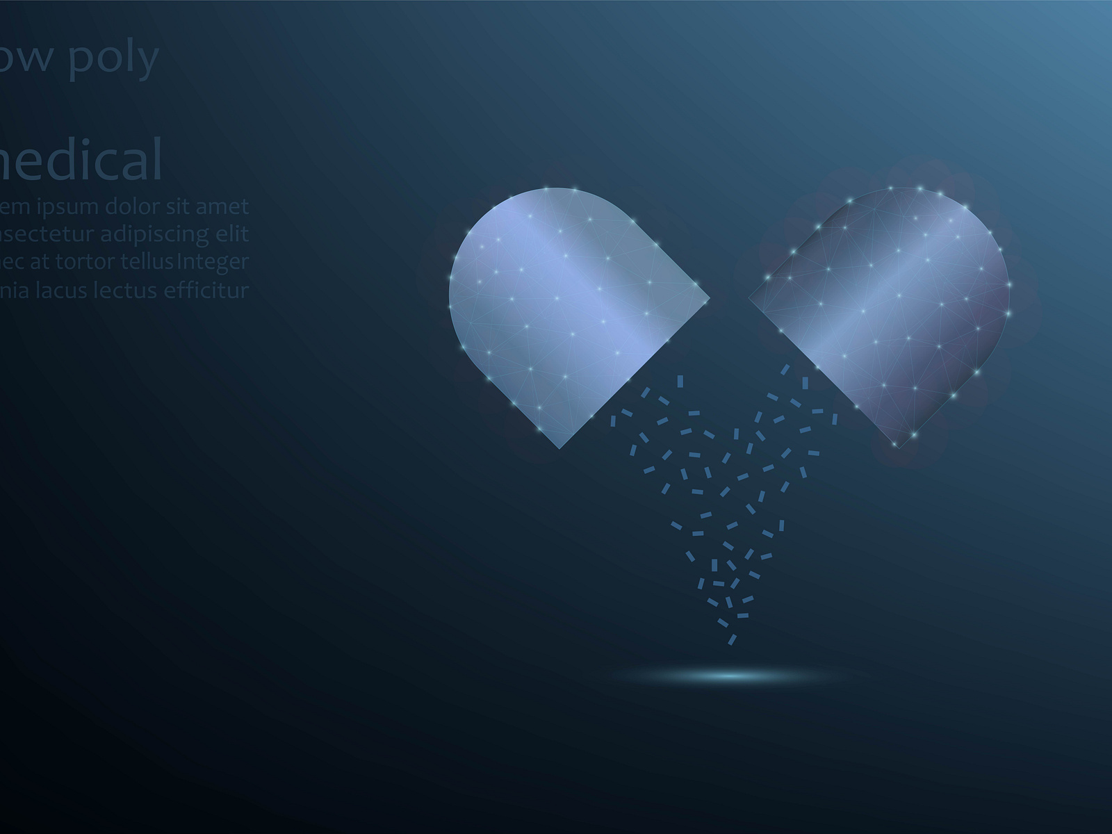 Vector image of a medicine in a capsule, low poly picture. by Valentina ...