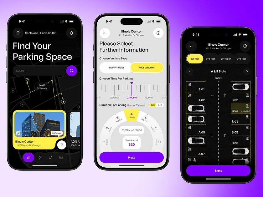 Parking App designs, themes, templates and downloadable graphic ...