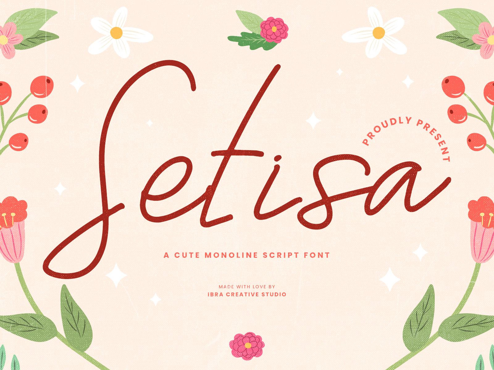 Setisa – A Cute Monoline Script Font by Ibra Creative on Dribbble