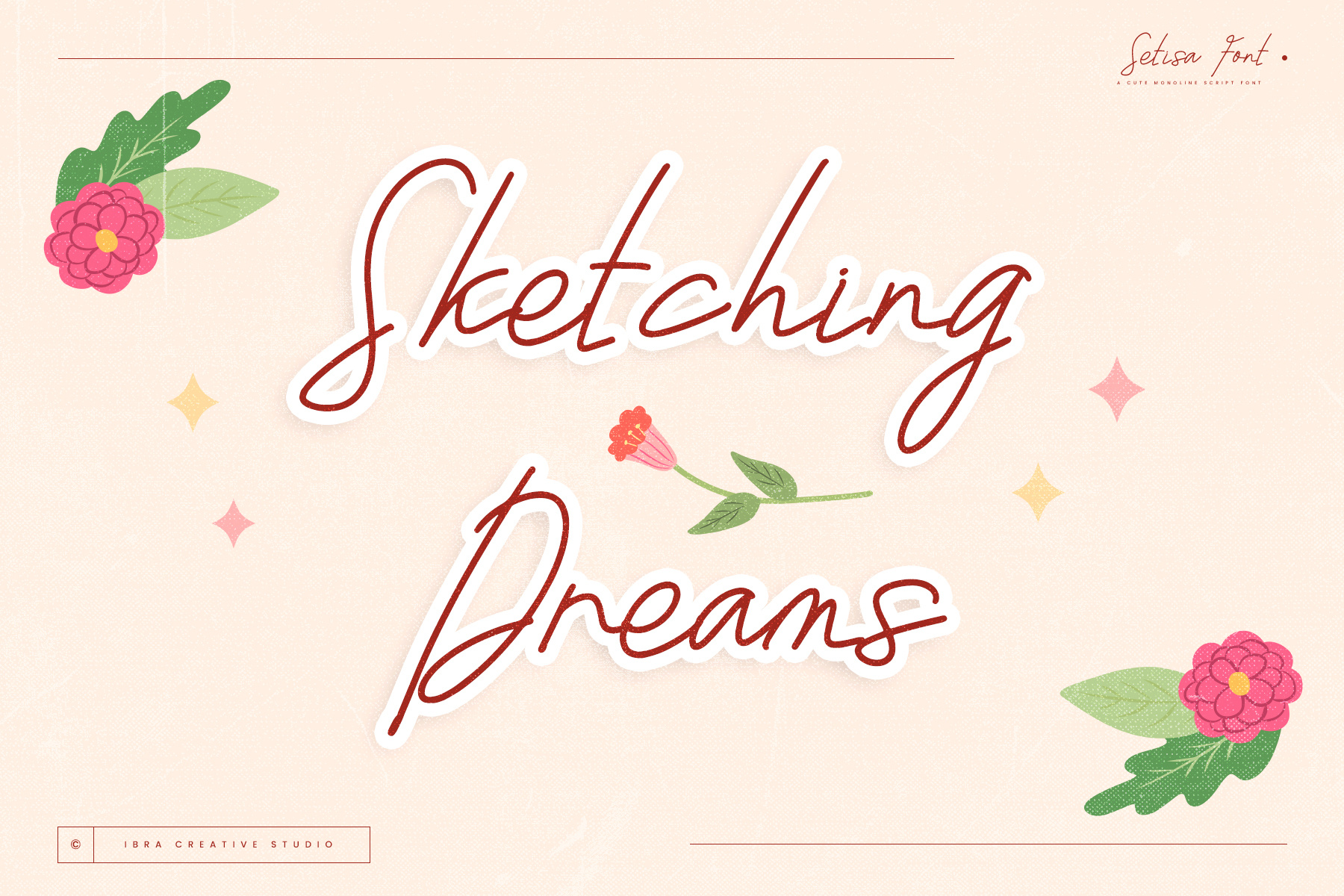 Setisa – A Cute Monoline Script Font by Ibra Creative on Dribbble