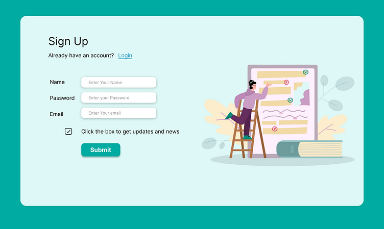 Daily Ui Design Challenge Day - 01 #DailyUi | Sign Up Page by AnjiUX on ...