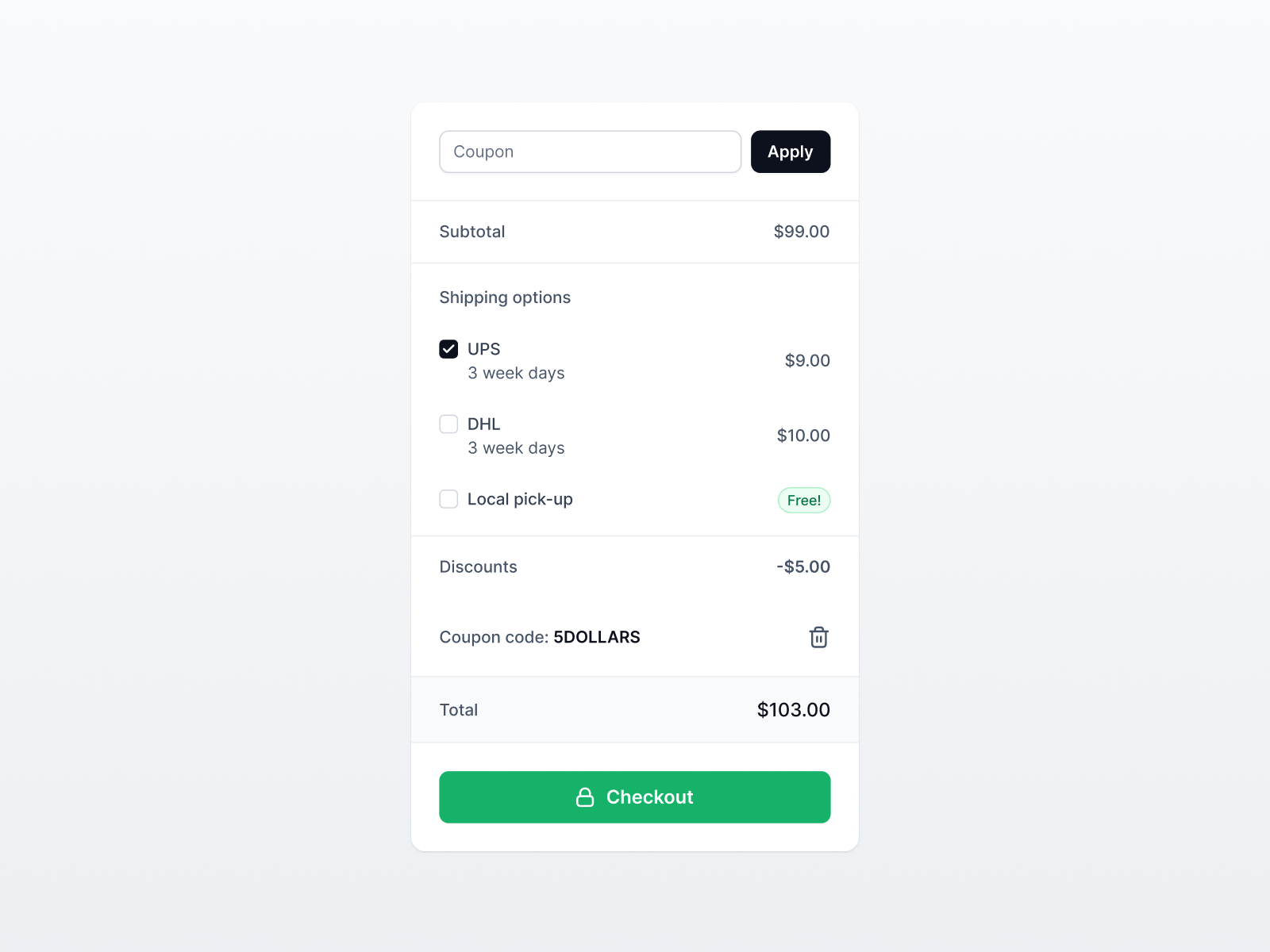 eCommerce - Checkout components by Felipe Fernandes on Dribbble