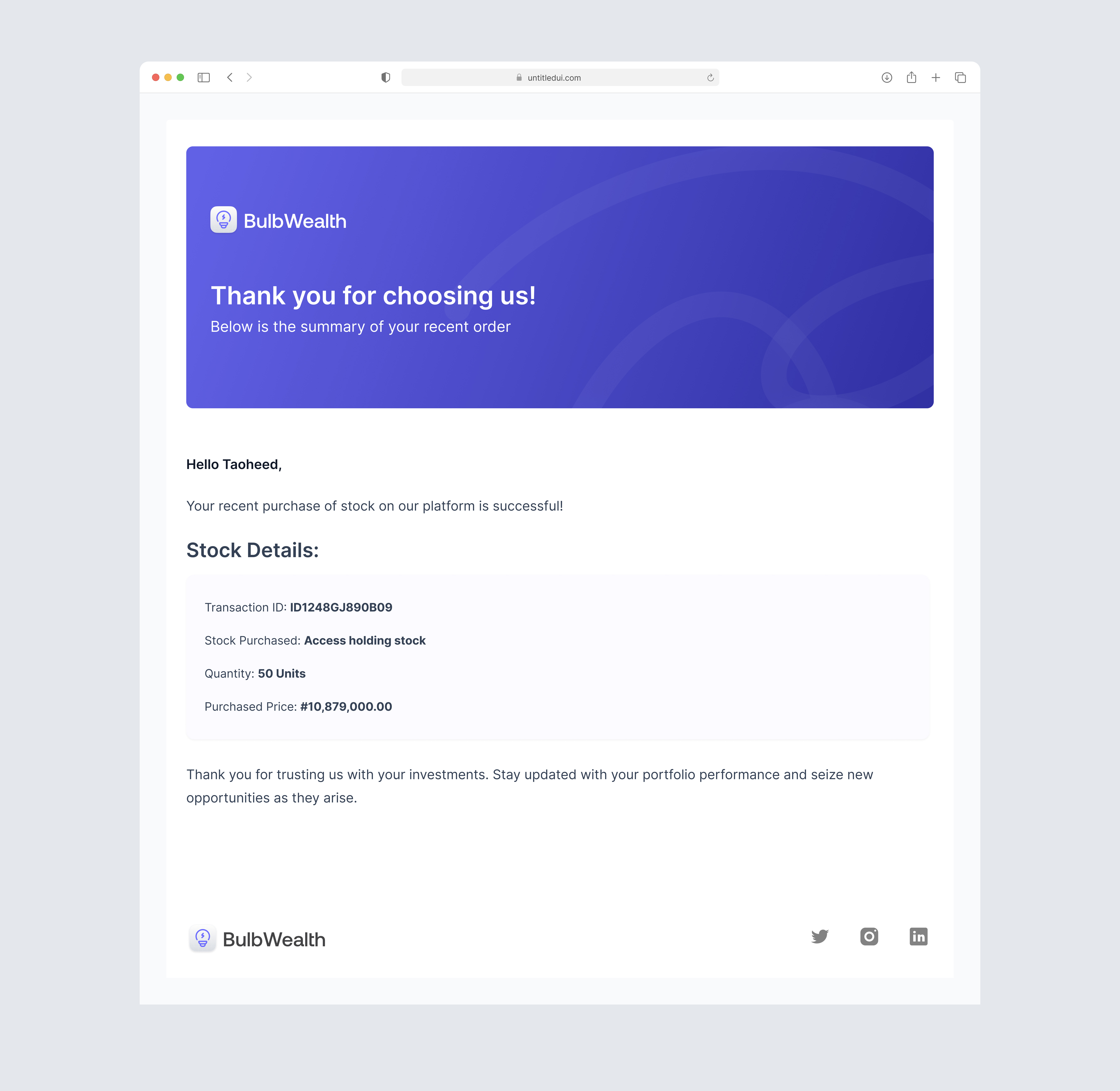 Email Template by Taofeeqah Bello on Dribbble