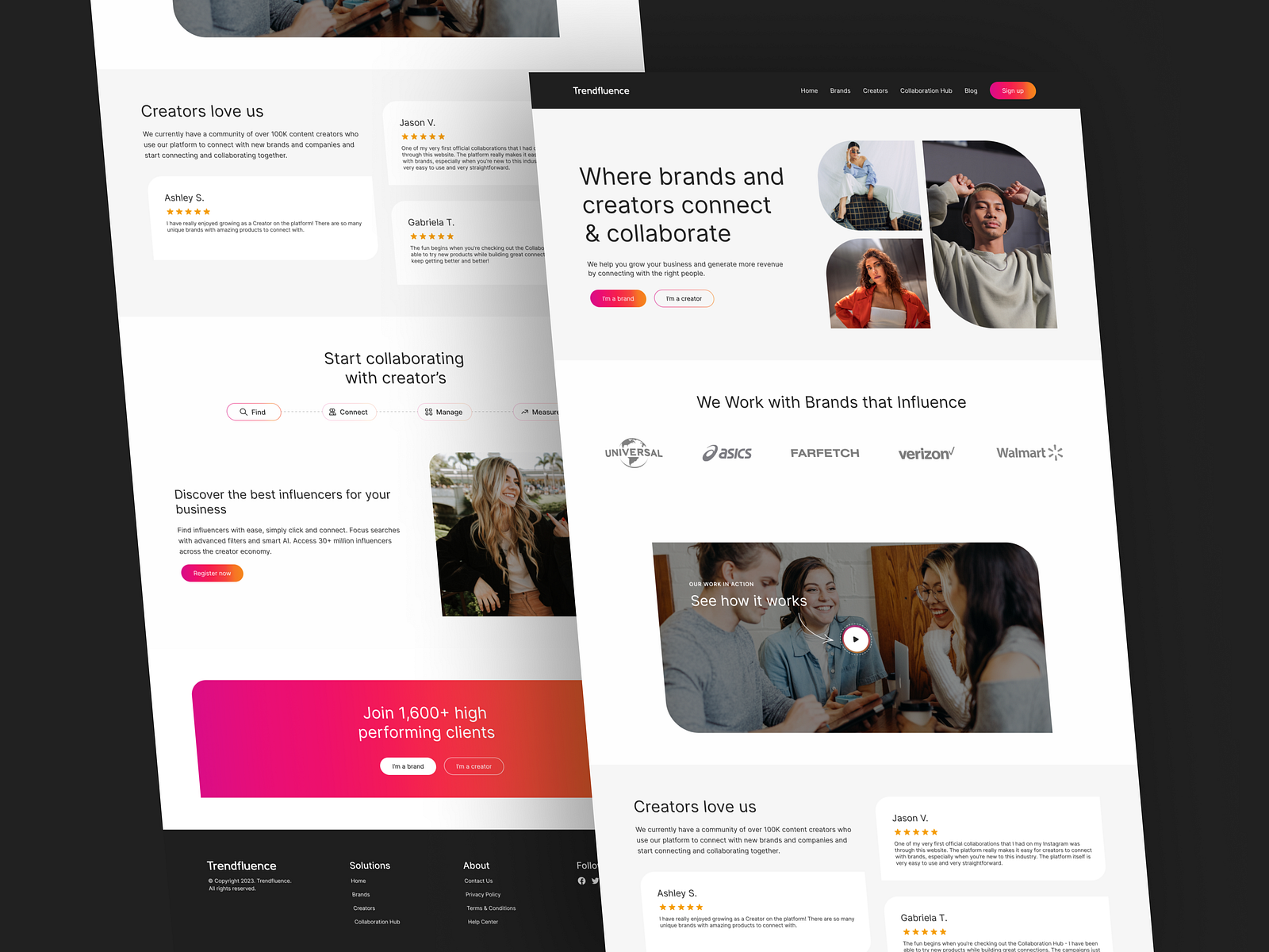 Influence Marketing Website Design | Landing Page by Giuliana Brunetti ...