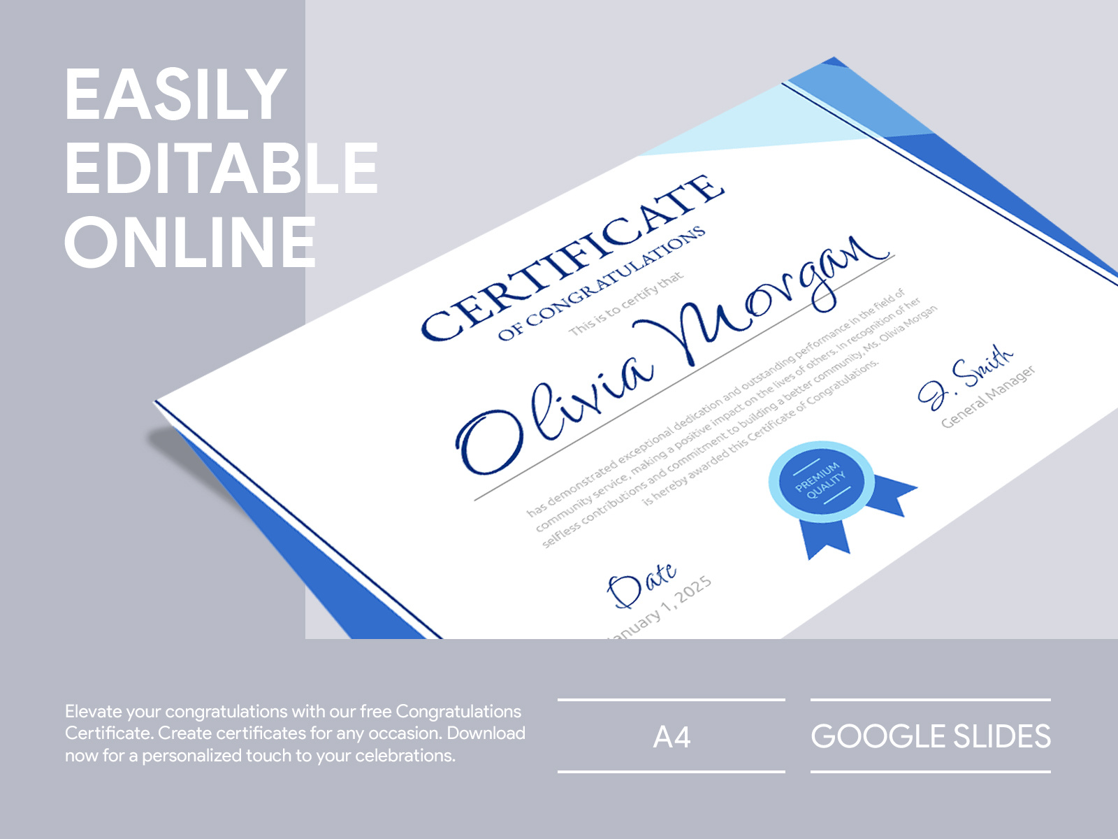 Congratulations Certificate Free Google Docs Template by Gdoc on Dribbble