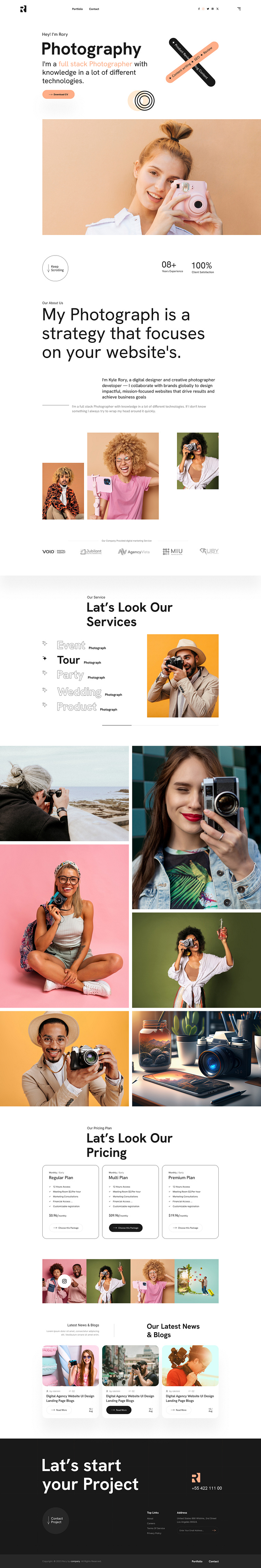 Photography portfolio figma template by Towkibur Rahman on Dribbble
