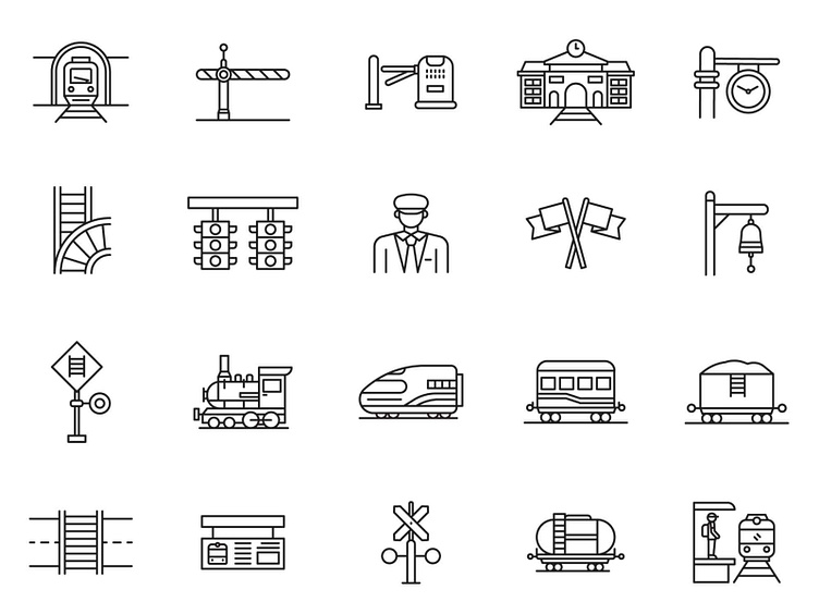 Railway Icons by Graphic Pear on Dribbble