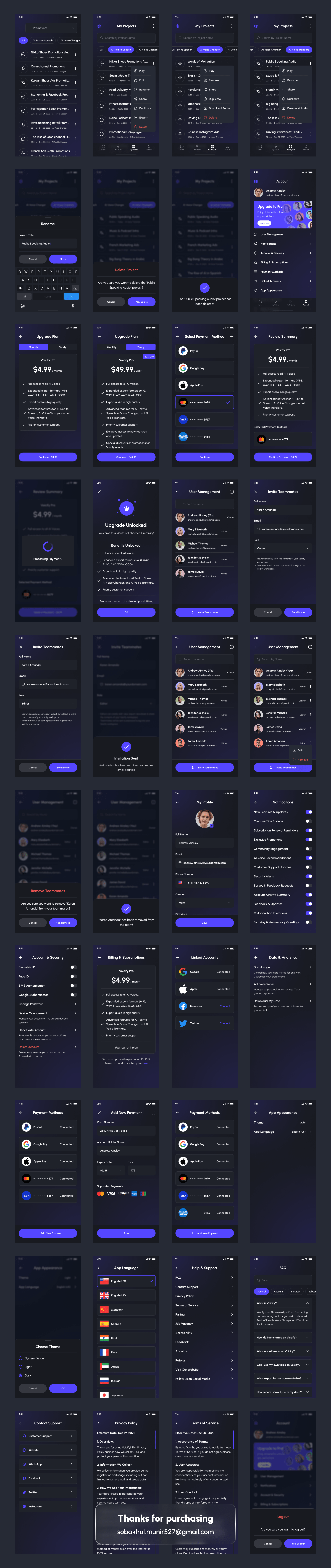 Voicify - AI Voice Generator App UI Kit by Sobakhul Munir Siroj on Dribbble