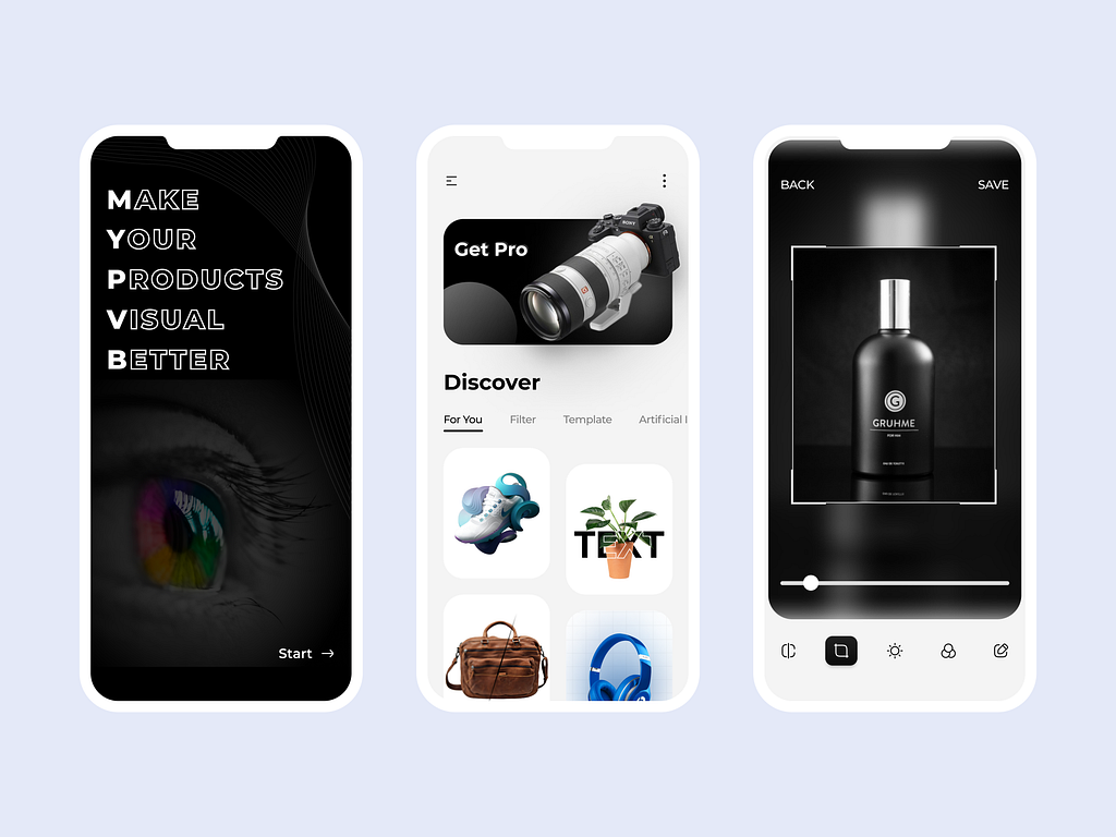 Product Photo Editing App UI Design by Uistudioz on Dribbble
