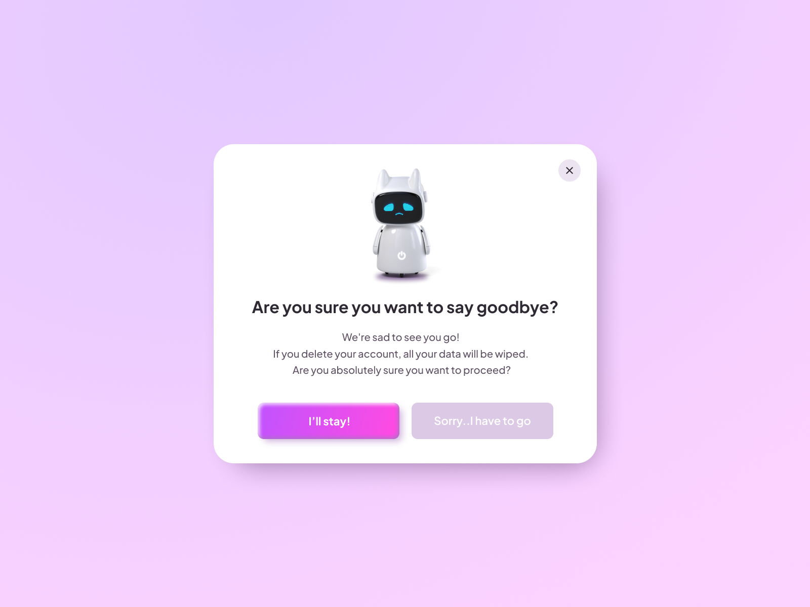 Confirmation Popup Delete Account By Lucia Park On Dribbble
