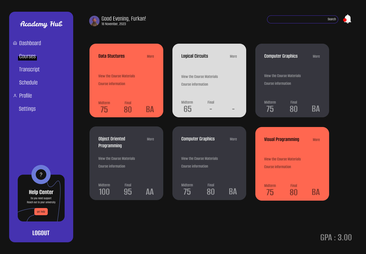 Student Information System | Modern UI by Furkan İnal on Dribbble