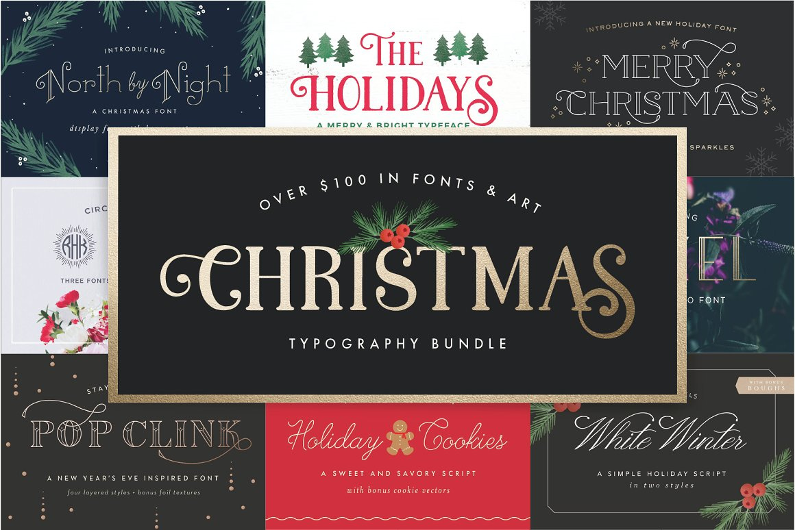 Christmas Font Bundle by Creative Shopify And Mockups Design on Dribbble