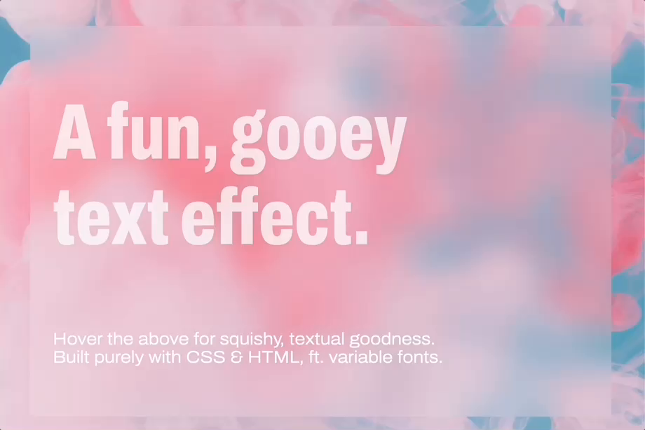A fun, gooey text effect. by Ellen Hickey on Dribbble