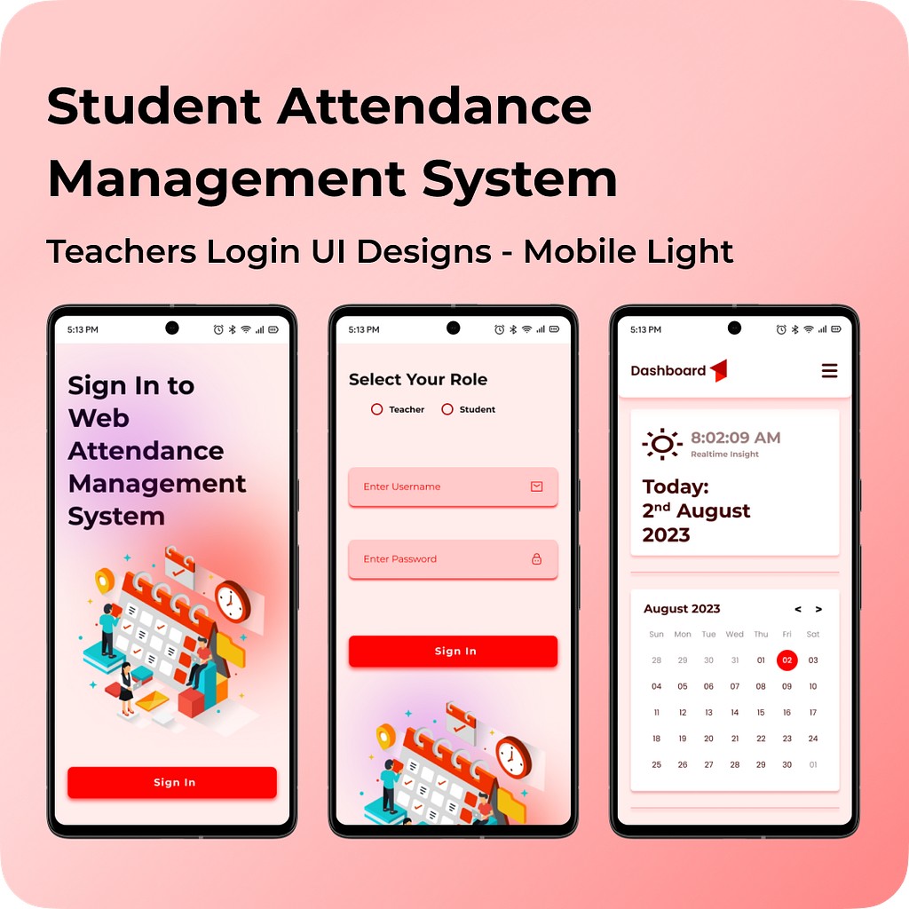 Student Attendance Management System Mobile UI - Light & Dark by ...