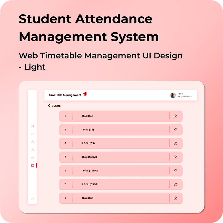 Student Attendance Management System Web UI - Light & Dark by Samuvel L ...