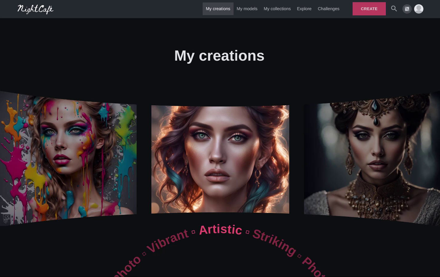 NightCafe AI inspired gallery by Liliia Miroshnychenko on Dribbble