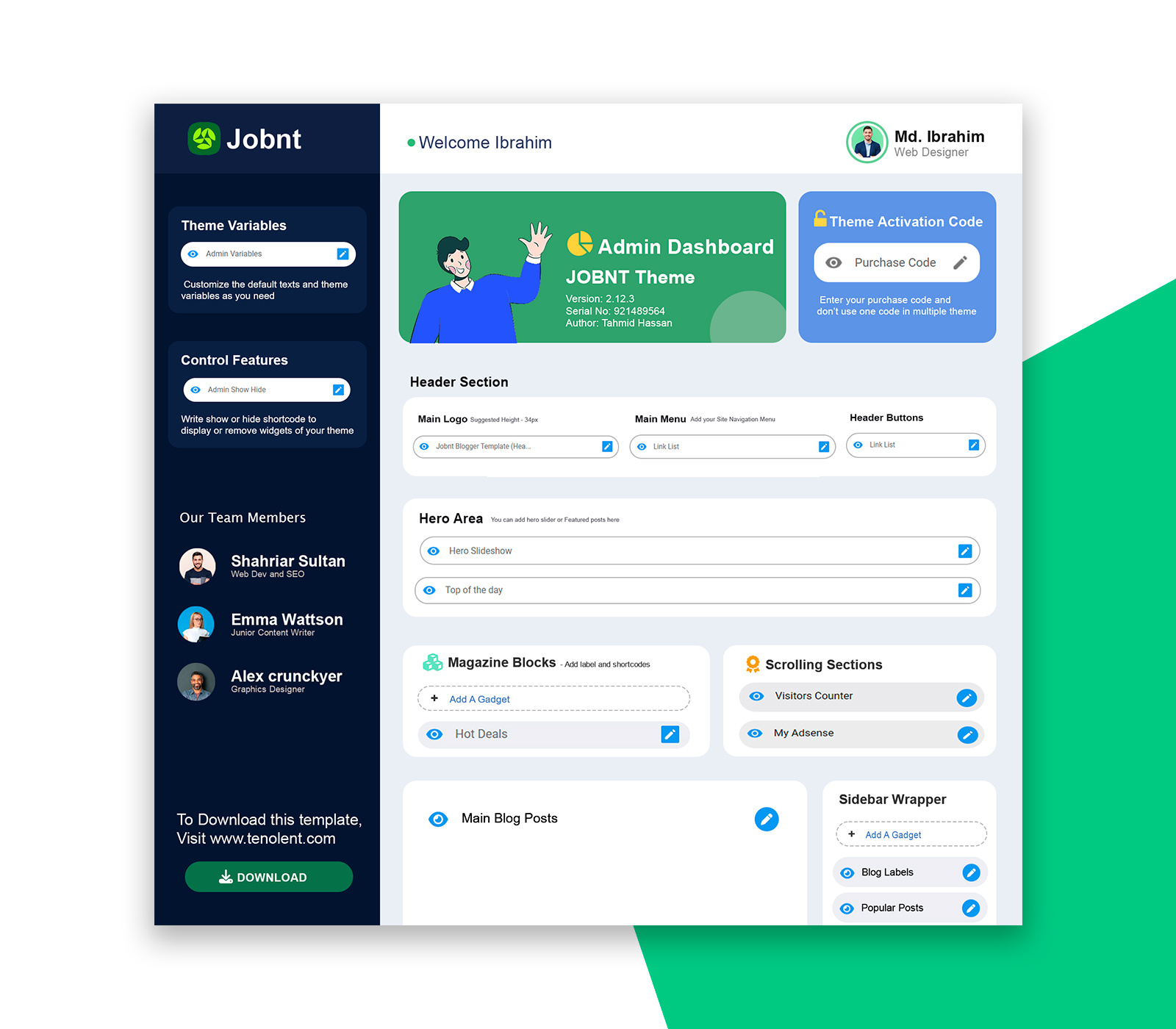 Blogger Blogspot Admin Dashboard Panel by Md. Ibrahim on Dribbble