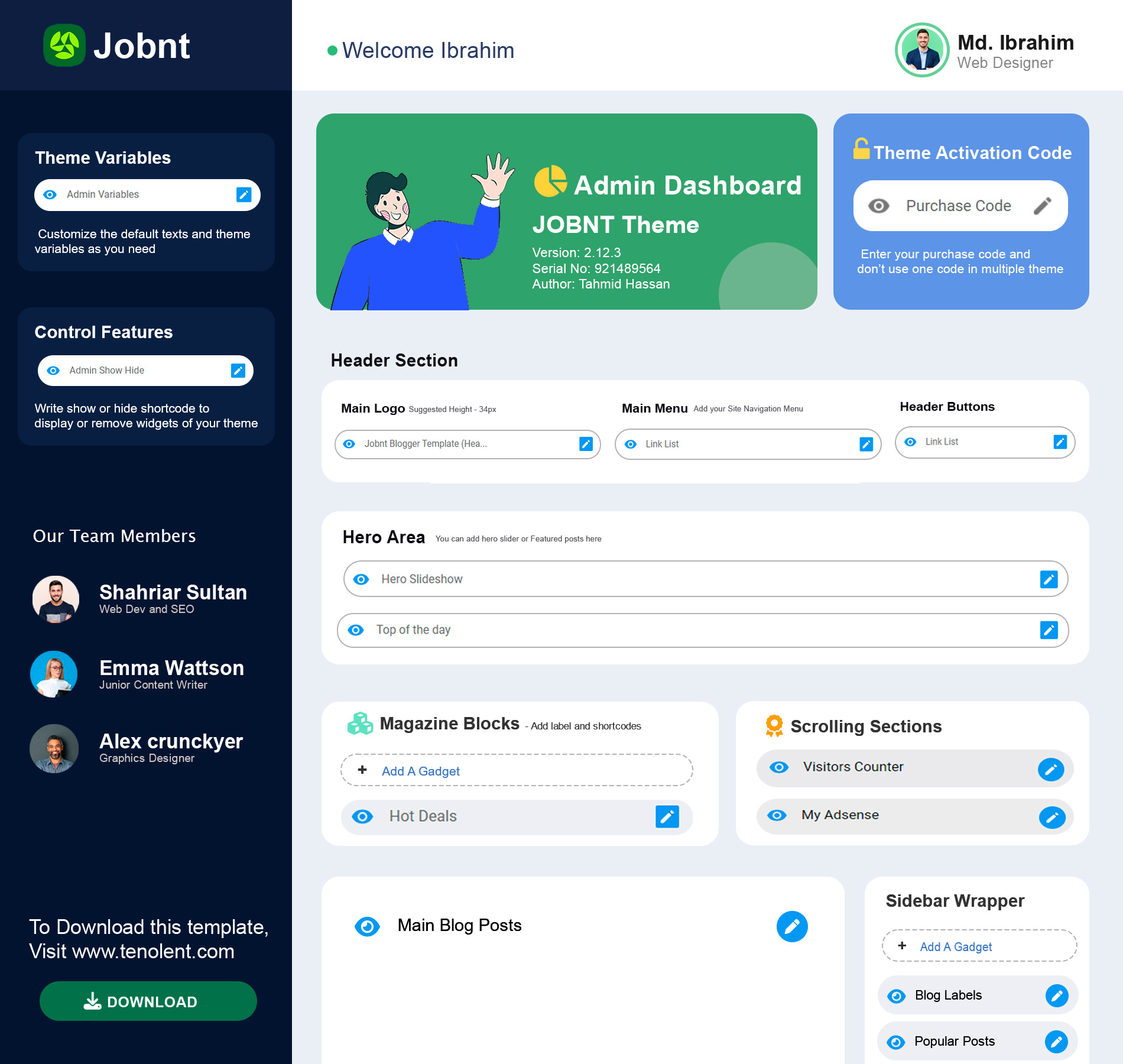 Blogger Blogspot Admin Dashboard Panel by Md. Ibrahim on Dribbble