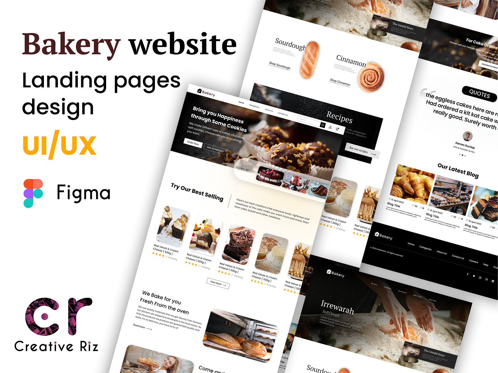 Bakery Landing Pages UI UX design by Riz yasmeen on Dribbble