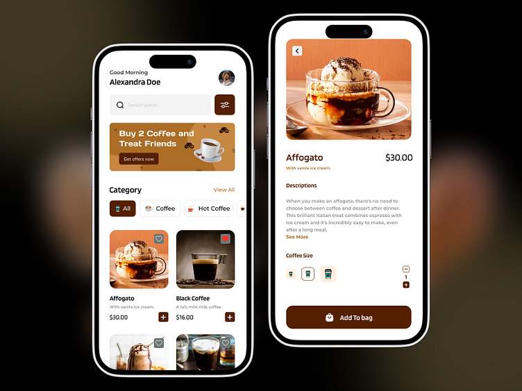 coffee service app design by Shingala Infotech on Dribbble
