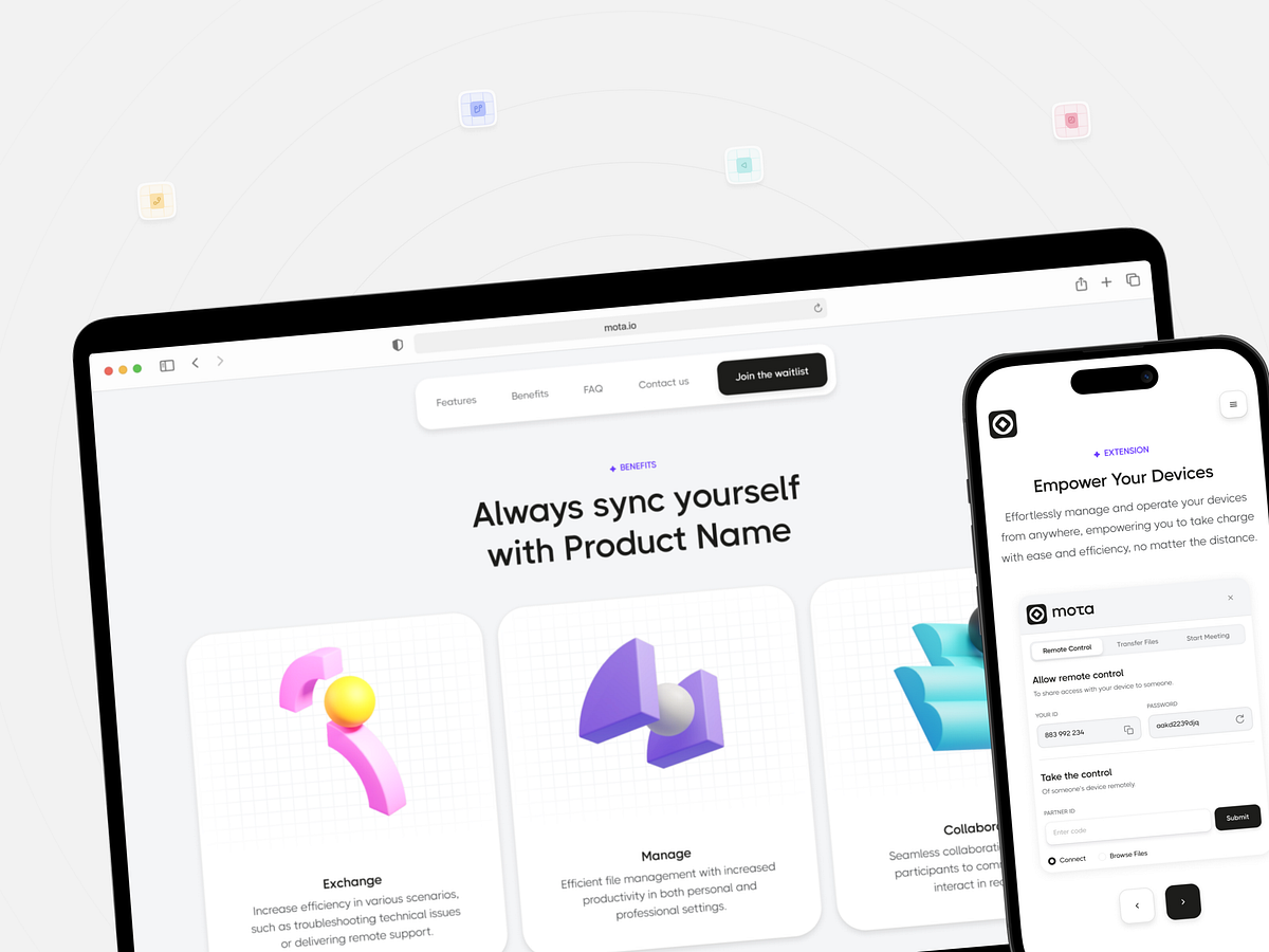 Mota - Desktop and mobile website design for the remote work app by ...
