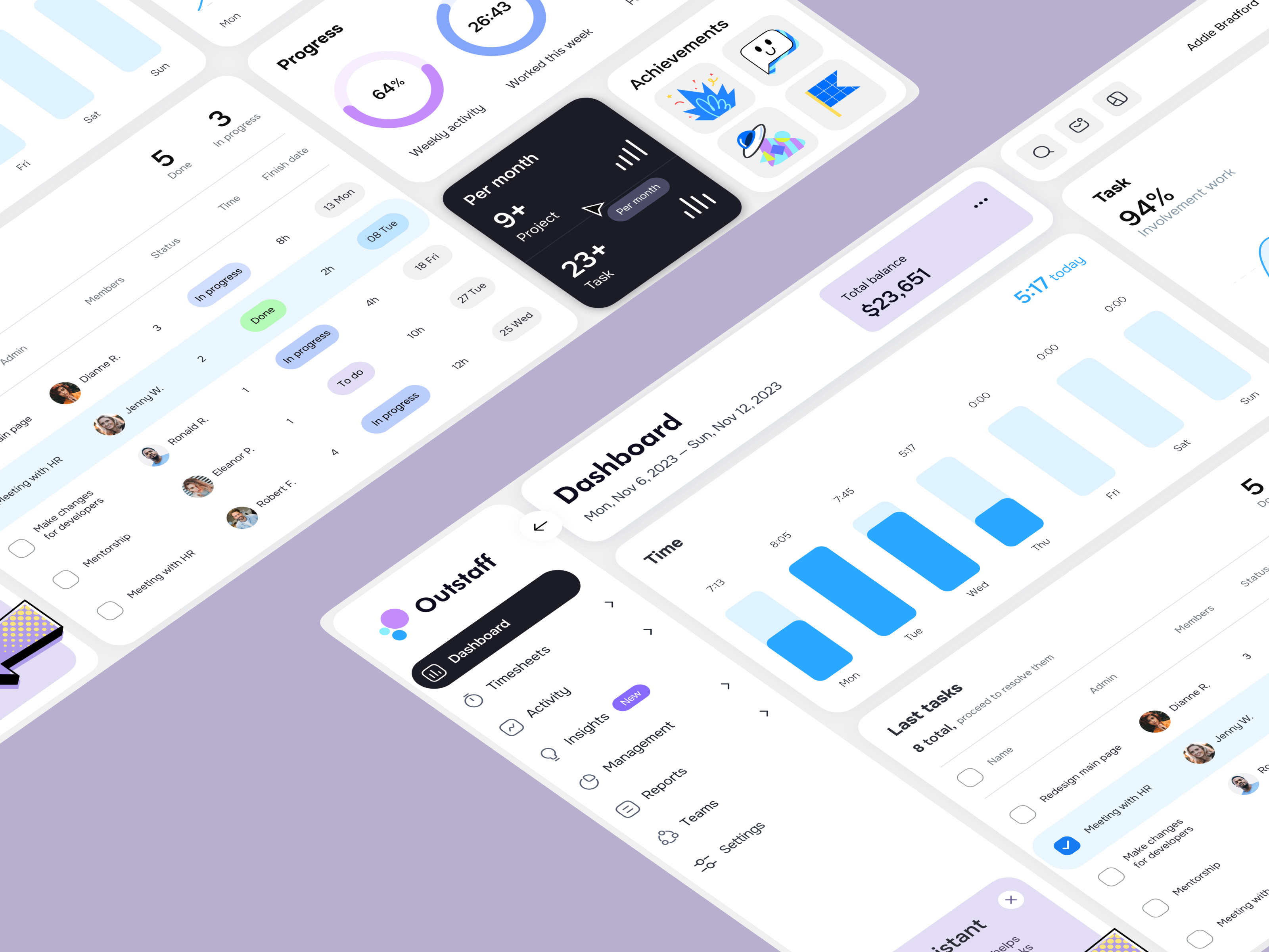 Time Tracking Software UI Concept by Dmitry Lauretsky for Ronas IT | UI ...