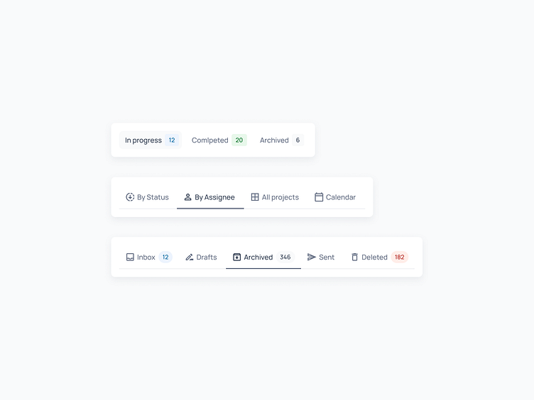 Tabs UI component | Detachless UI library by Detachless on Dribbble
