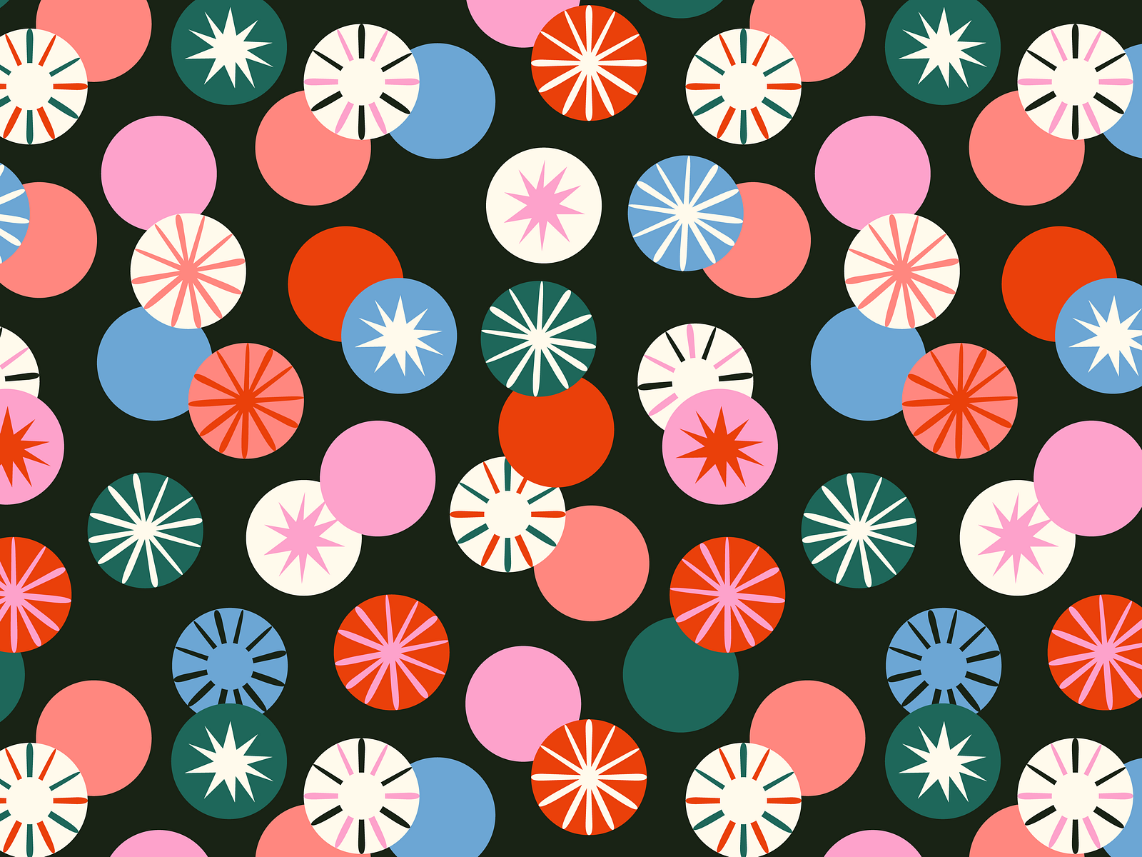 Colorful Abstract Peppermint Pattern by Shelby Warwood on Dribbble