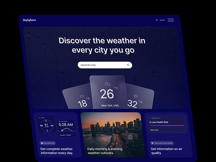 Weather Temperature Landing Page Website by Giuliana | Web Designer ...