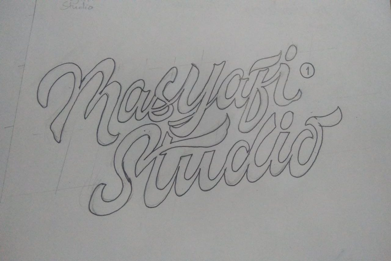 Lettering Logo for Masyafi Studio by Muslitype By Sesa Grafika on Dribbble