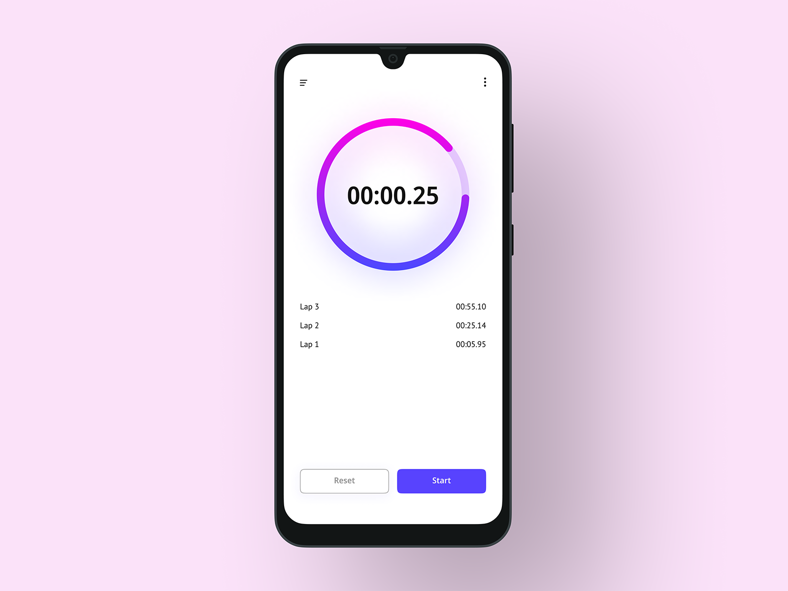 Stopwatch UI screen by Ligaya L. on Dribbble