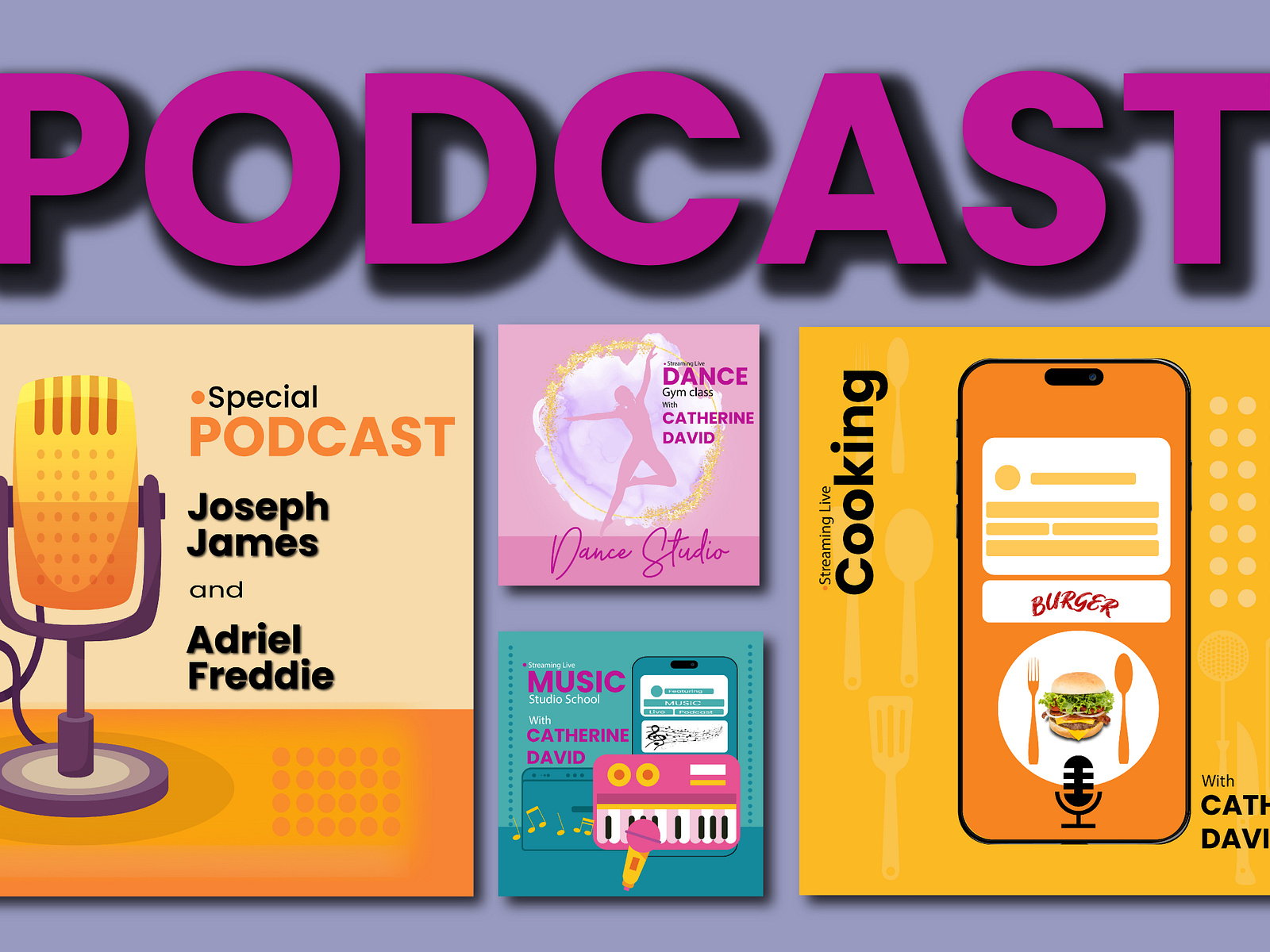 DIFFERENT PODCAST COVER DESIGNS ART by Maham Fatima on Dribbble