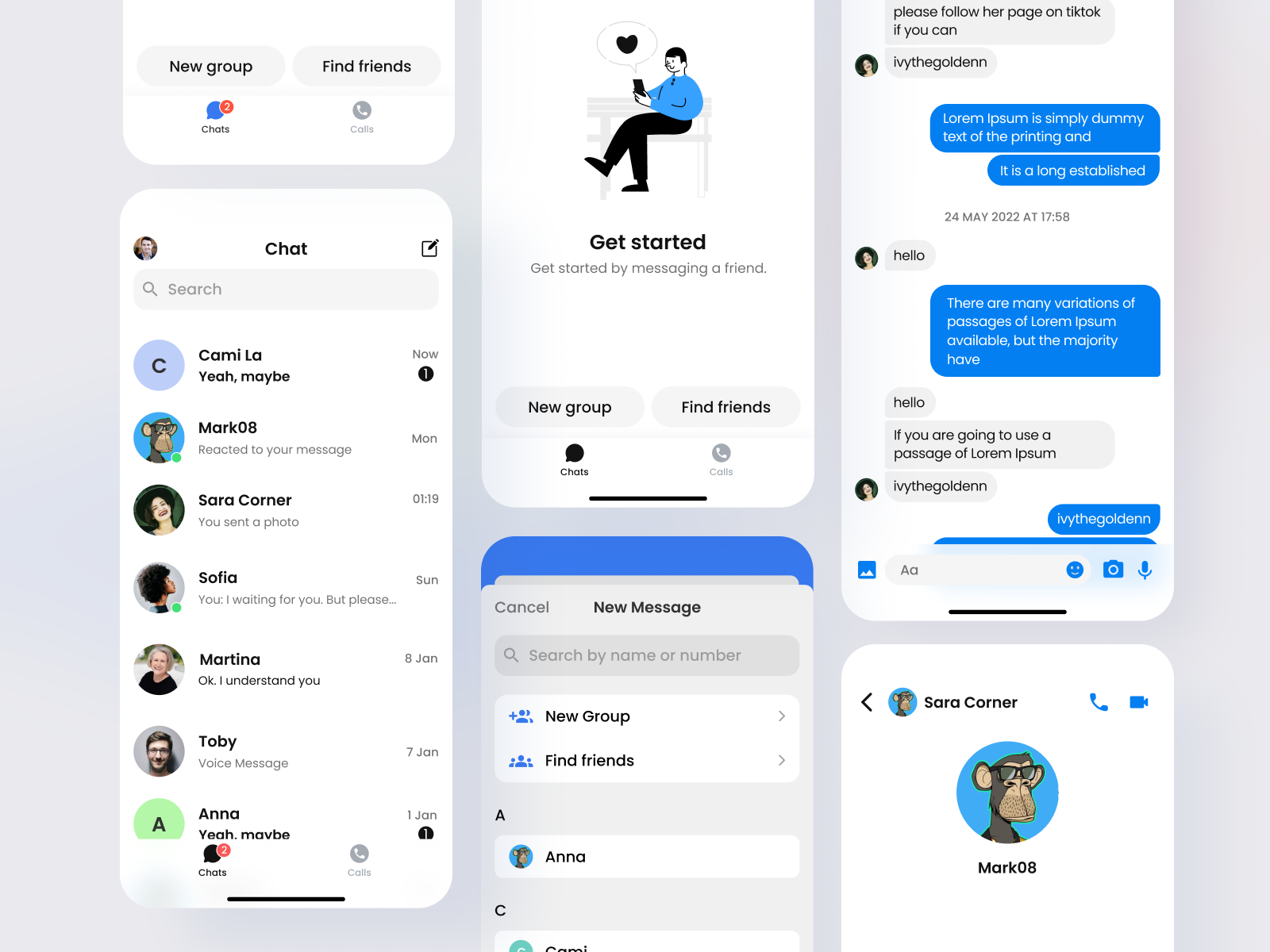 Messages app by Arevik on Dribbble