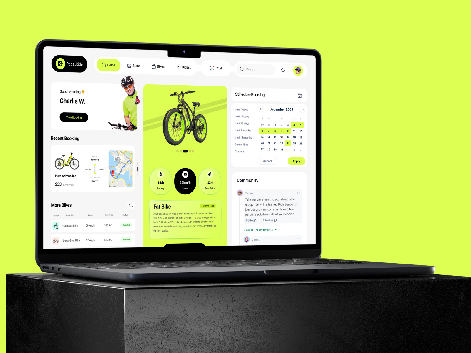 Rental Ride Bike Dashboard UXUI Design by Muhammad Ismaeel on Dribbble