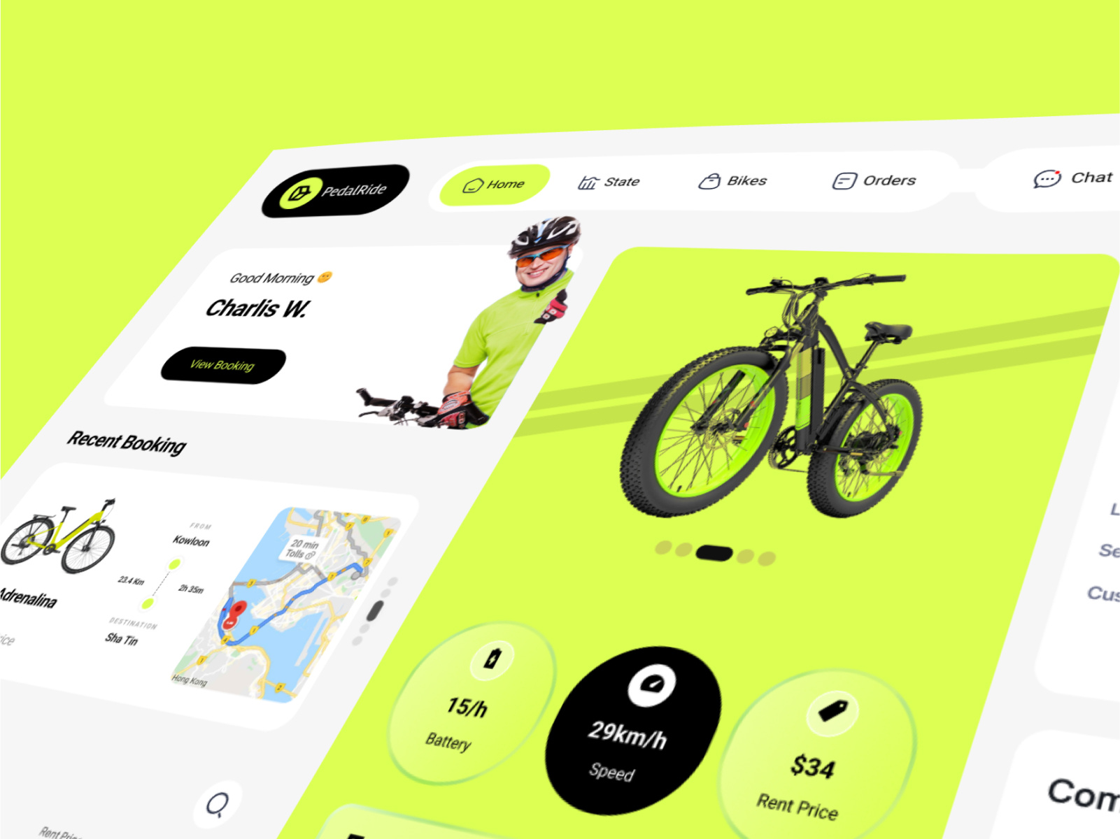 Rental Ride Bike Dashboard UXUI Design by Muhammad Ismaeel on Dribbble