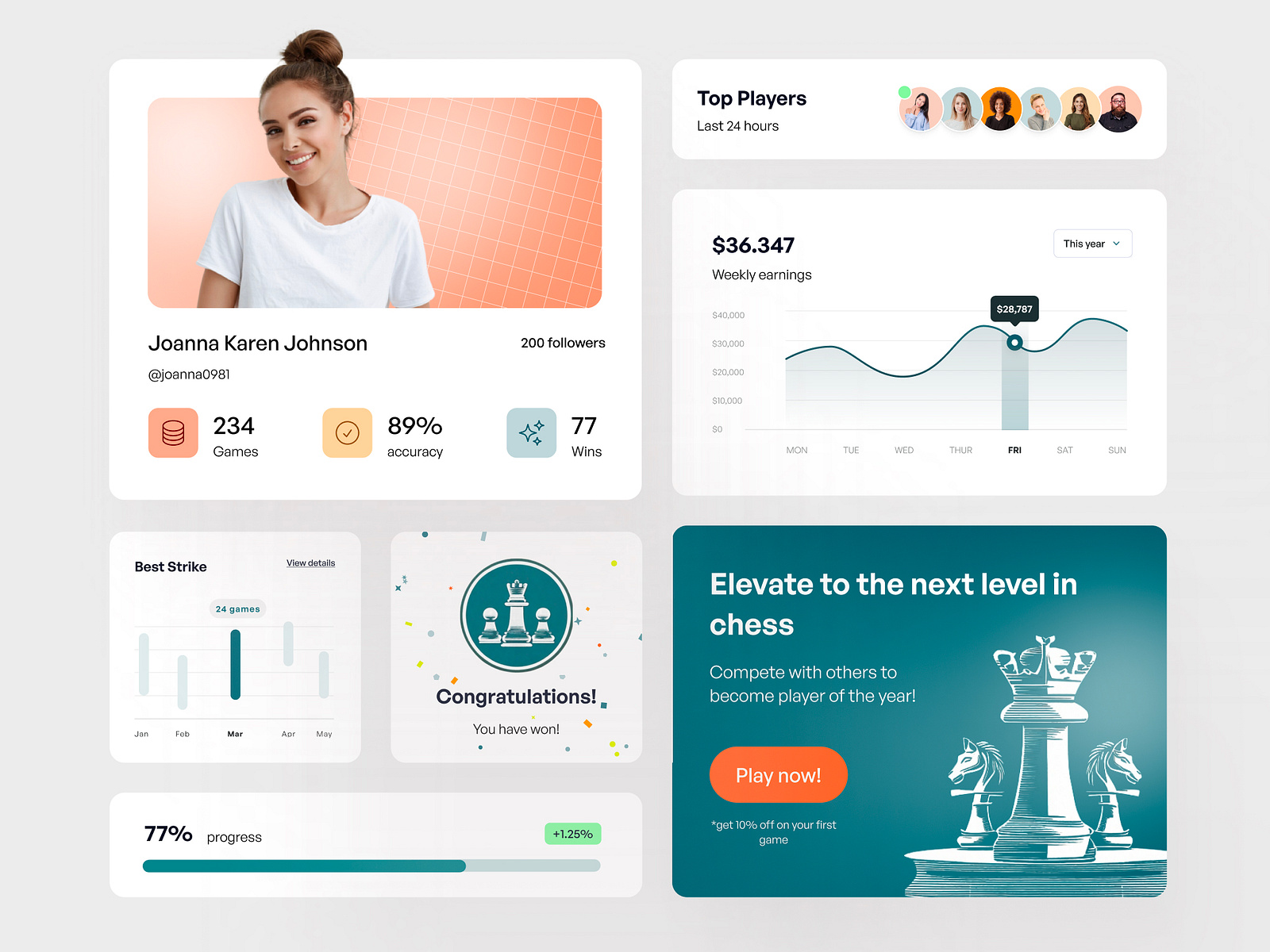 Play Chess Dashboard by Justyna Lubimow for Bejamas on Dribbble
