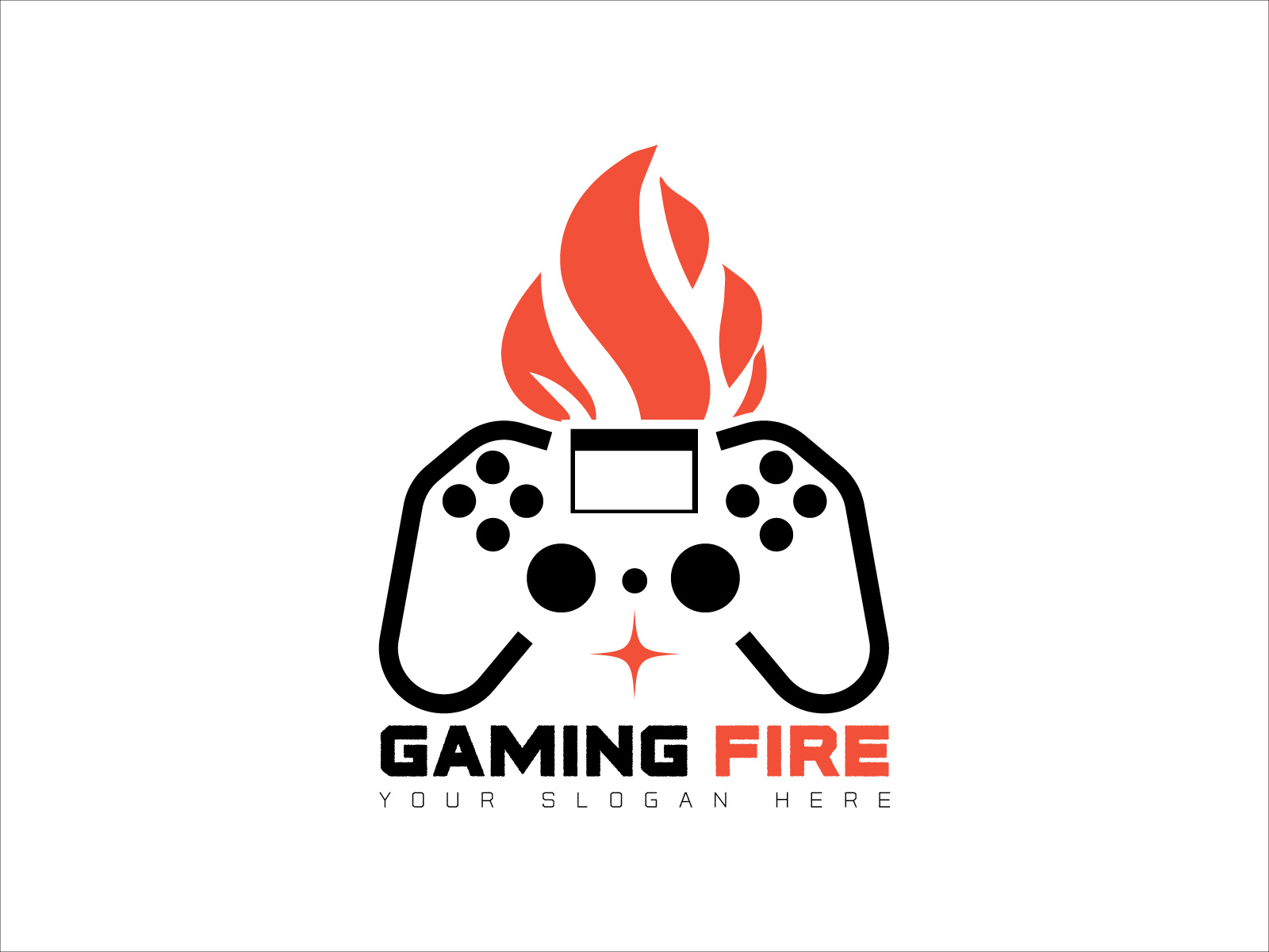 minimalist gaming controller fire logo design by Harunur Rashid on Dribbble