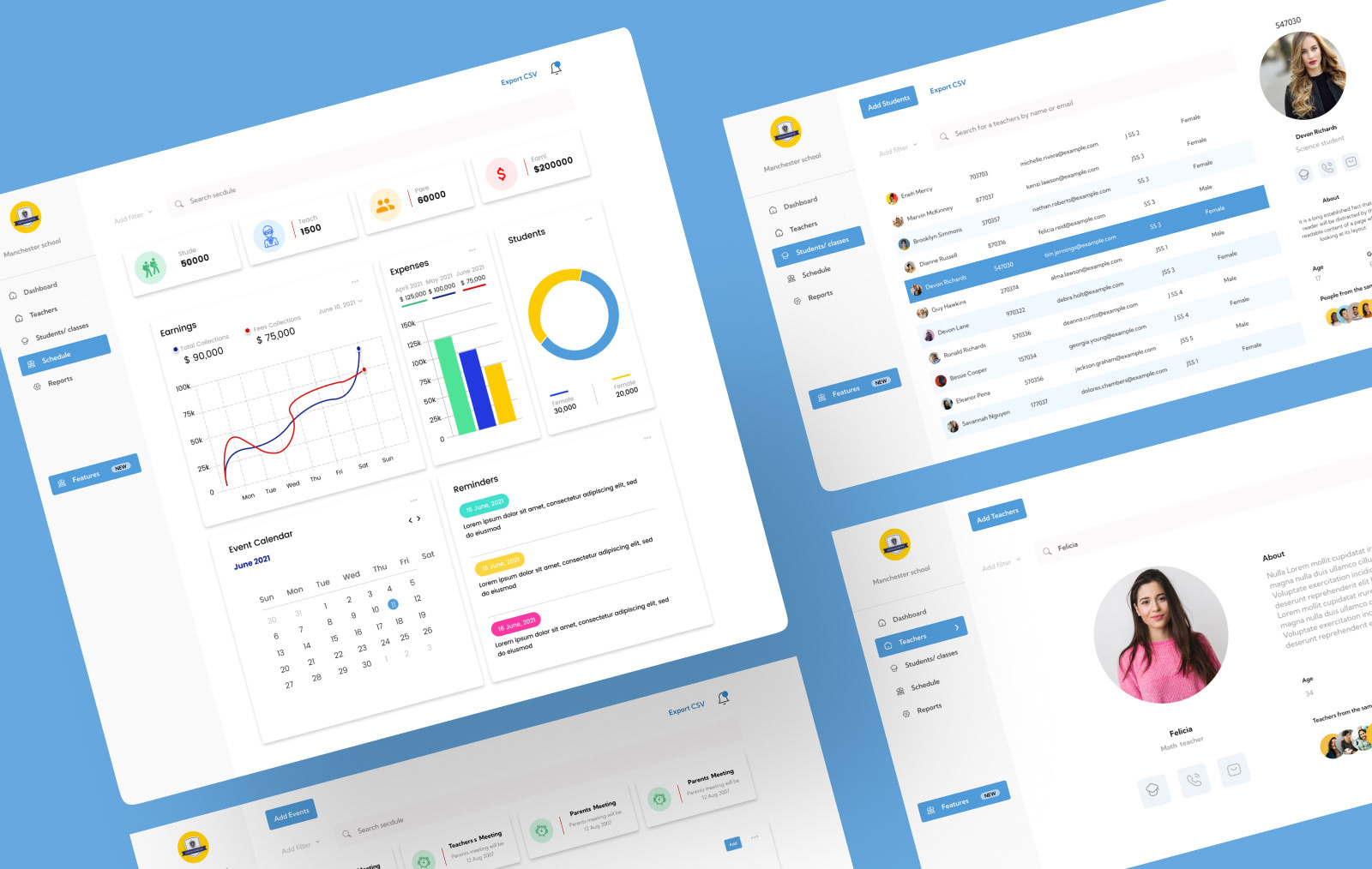 school management system by Muhammad Kashif ALI on Dribbble
