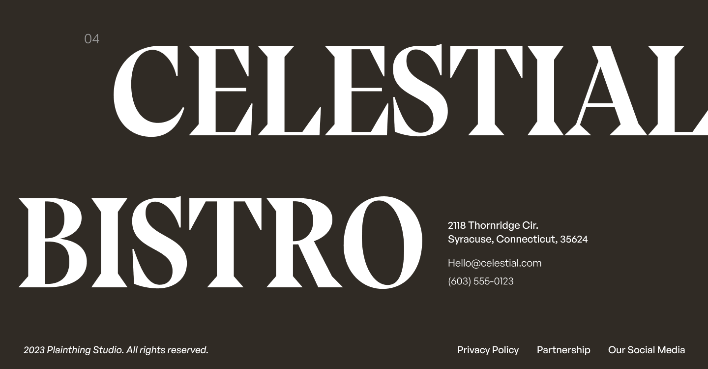 Celestial - Restaurant Landing Page by Ghina Vita for Plainthing Studio ...