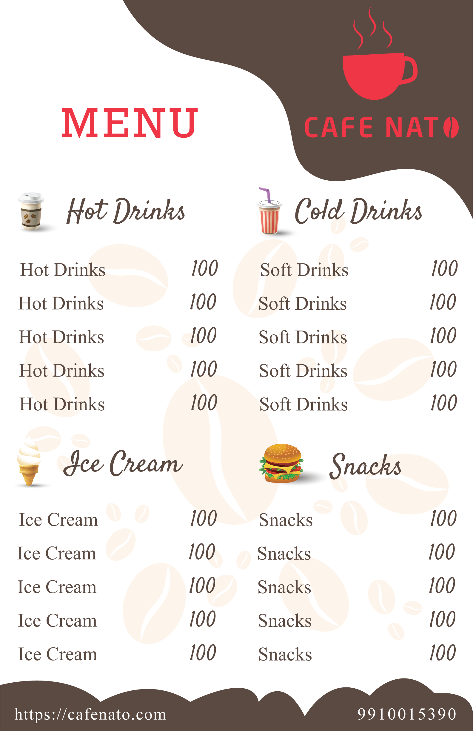 Cafe Menu Card by Naveen Kumar on Dribbble