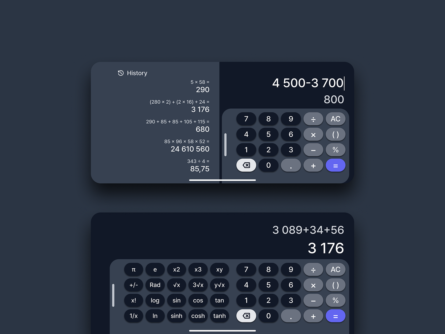 Dark Mode Calculator by Tanguy Desurmont on Dribbble