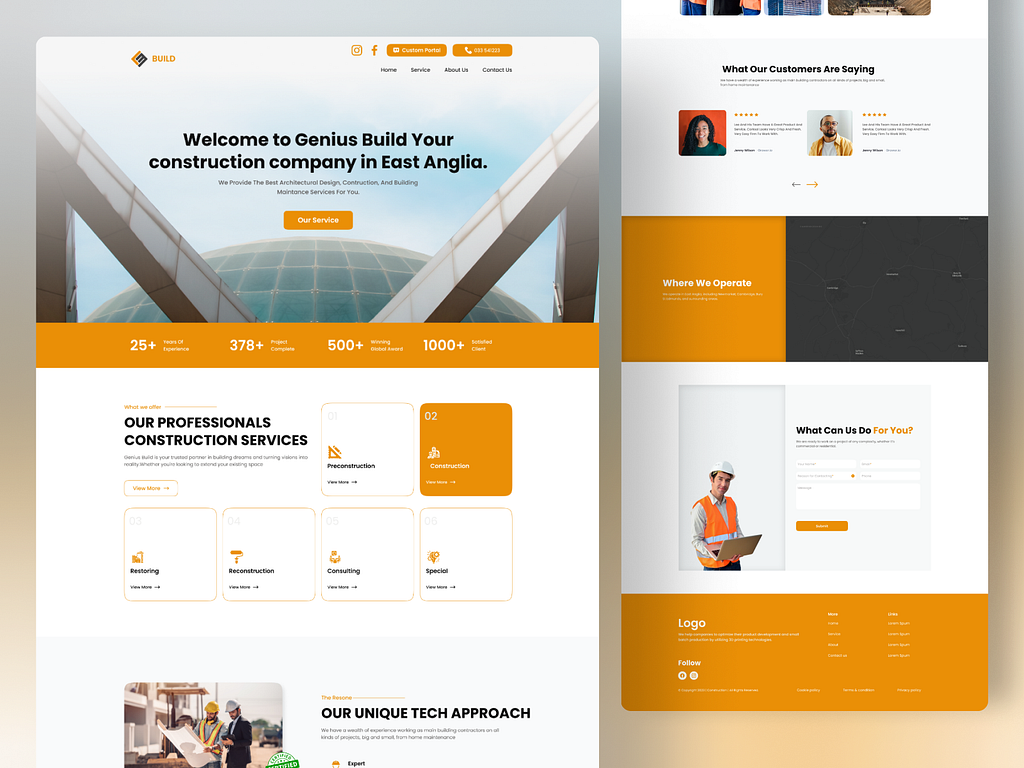 Construction Company Website Design by Softvence UI/UX for Softvence Agency on Dribbble