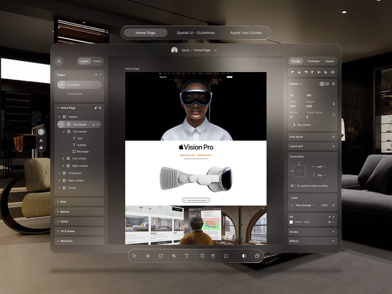 Figma - Apple VisionOS UI UX Design by Fahim Bin Omar ‌ on Dribbble