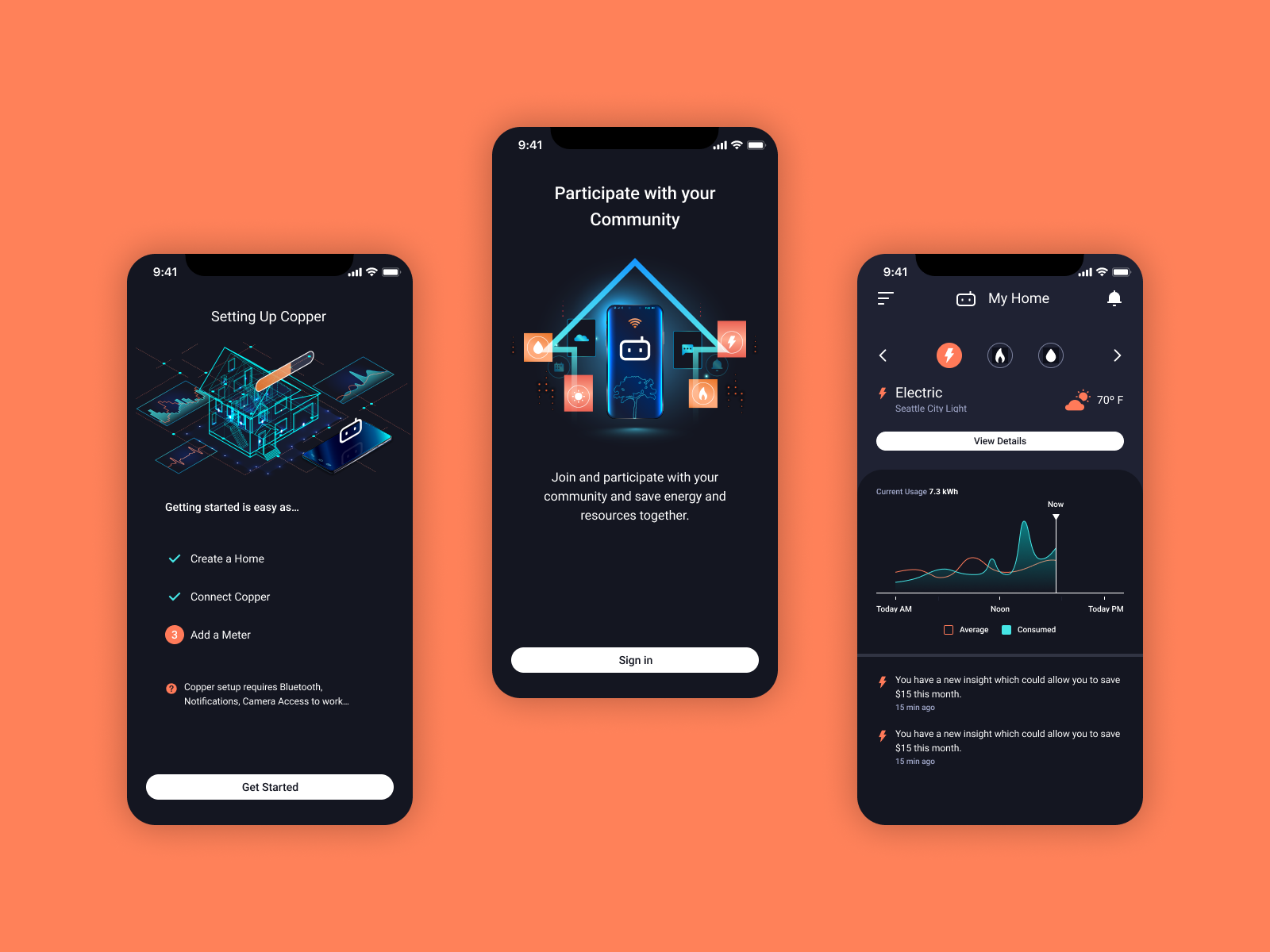 Copper, Mobile app design by Osvaldo Martinez on Dribbble