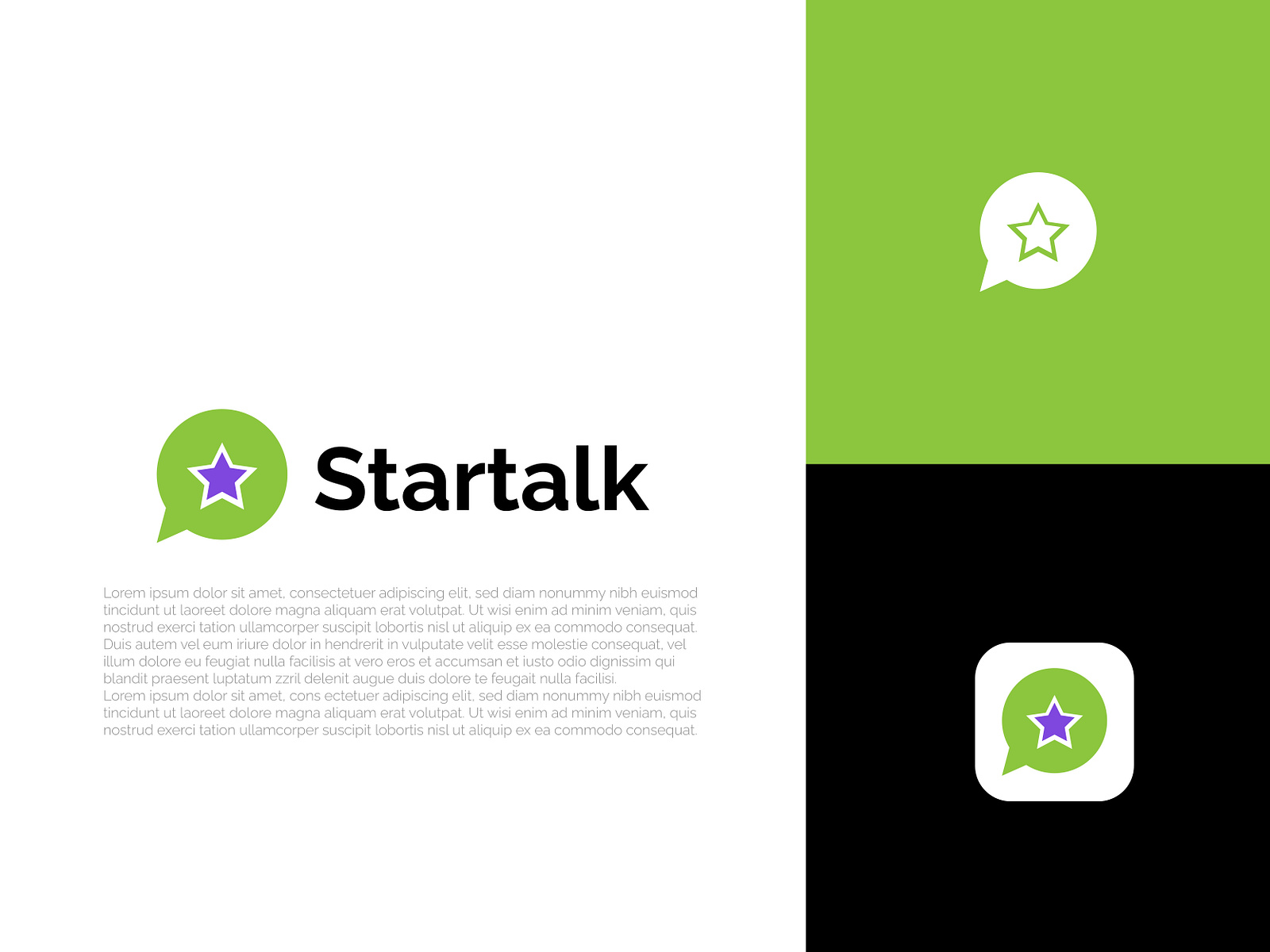 Startalk minimal logo design| social app| chatting app by Mahbub Alam ...
