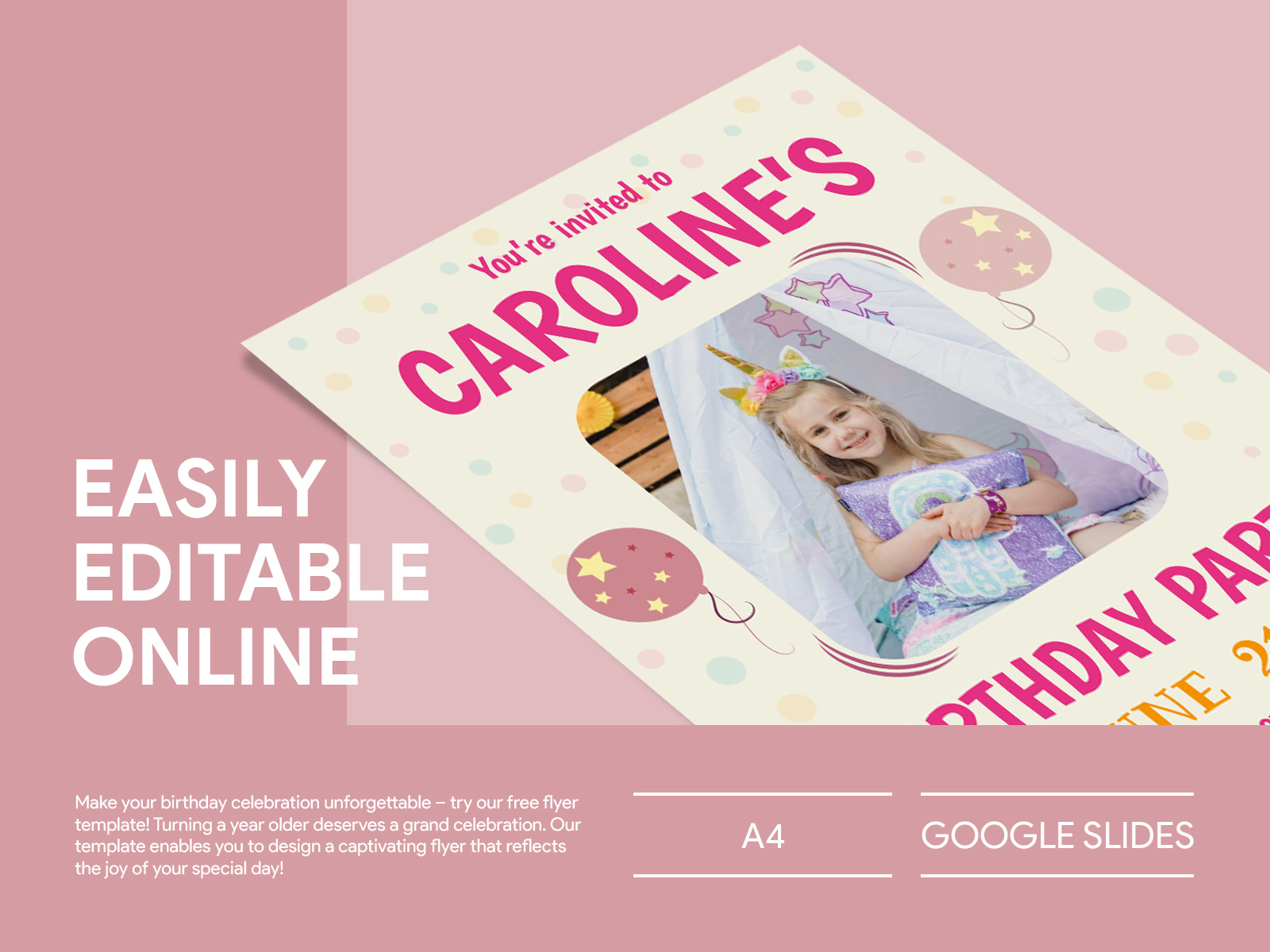Birthday Flyer Free Google Docs Template by Gdoc on Dribbble