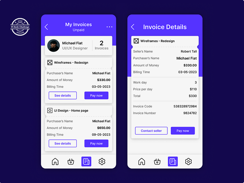 Invoice App designs, themes, templates and downloadable graphic ...