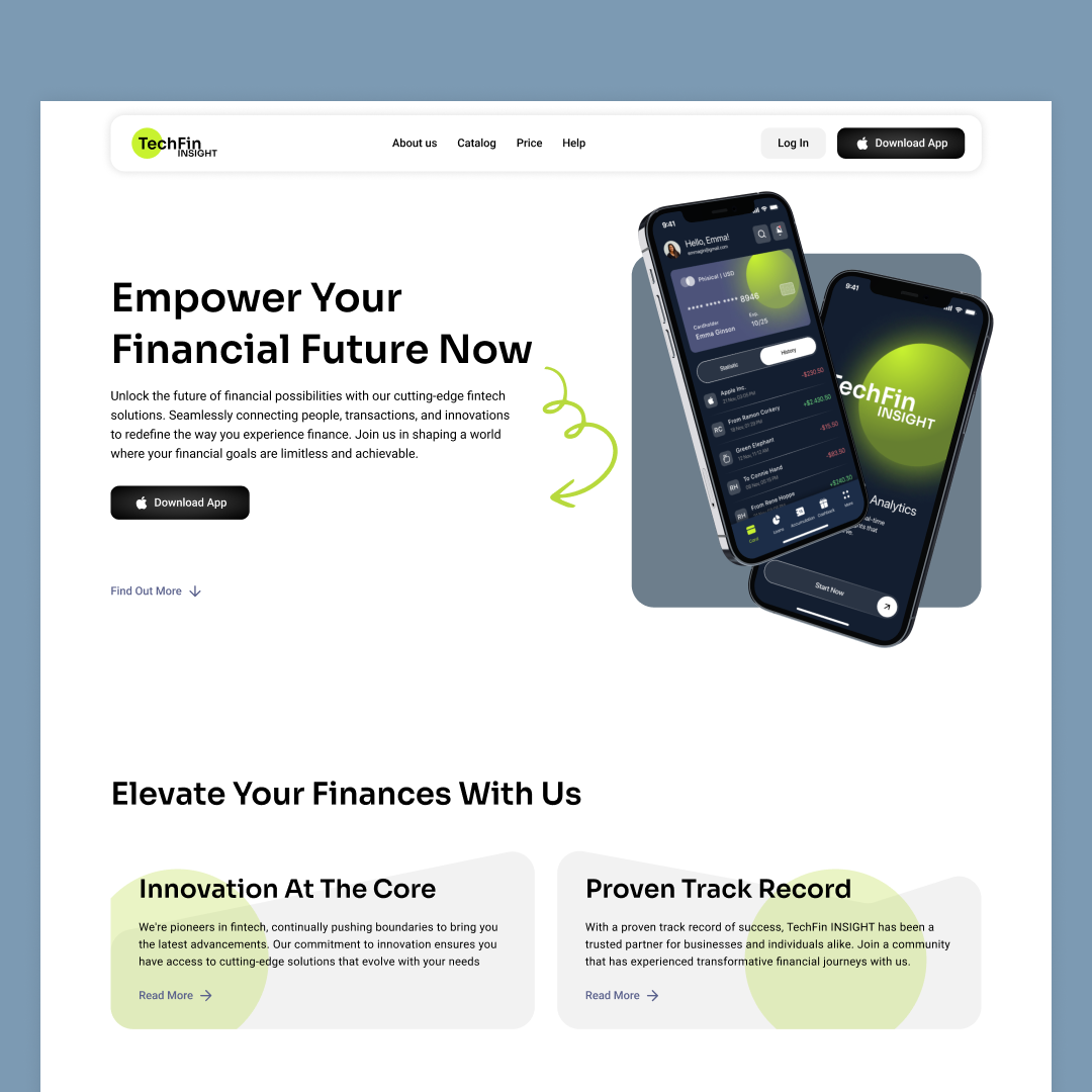Landing page for finance platform - Main screen UI by Design Key on ...
