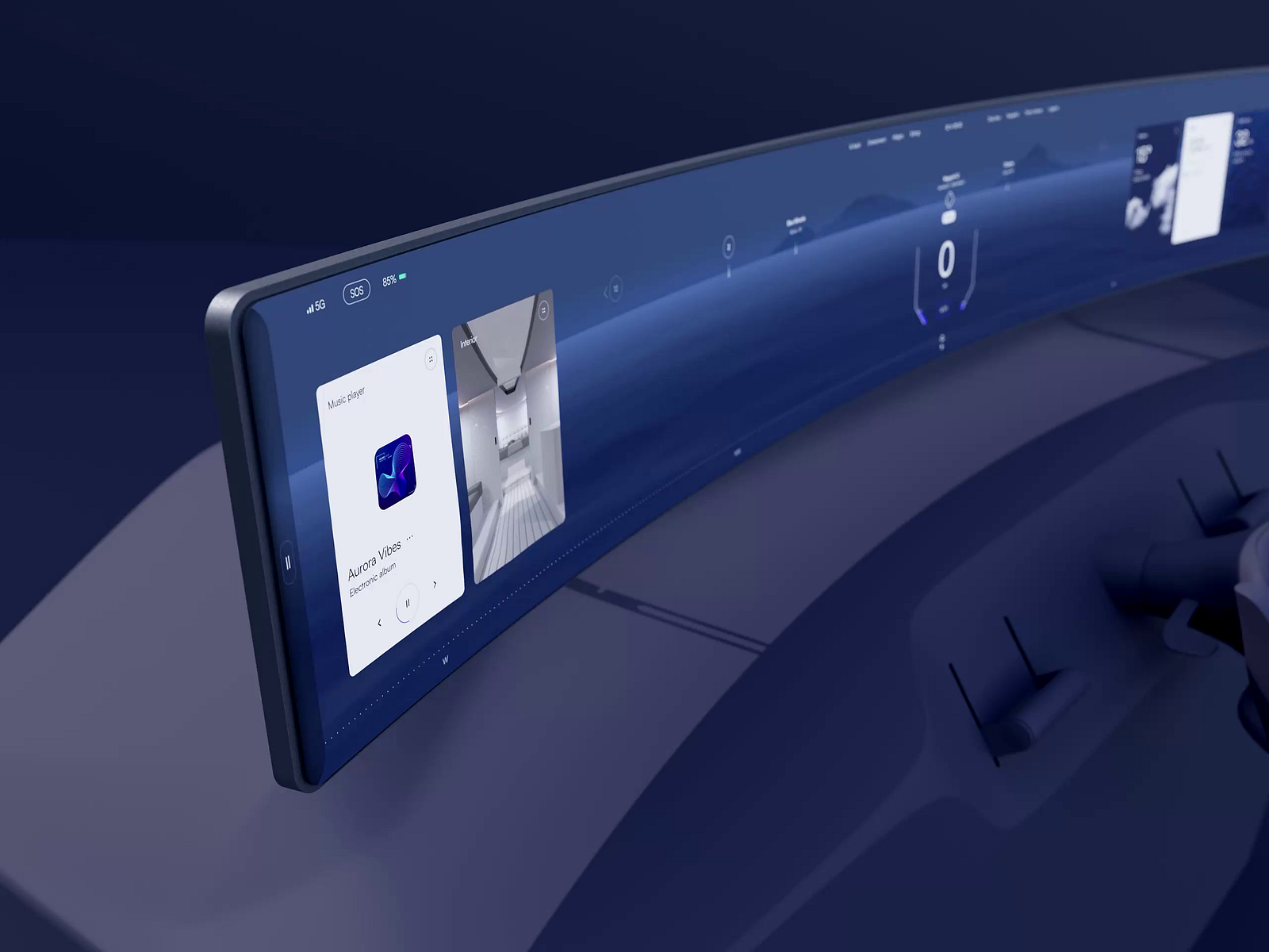 Ovea boat dashboard hmi UI/UX interaction interface 3D by Benjamin ...